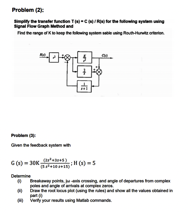 Solved Problem (2): Simplify the transfer function T (s) = | Chegg.com