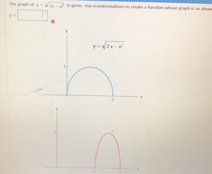 Solved is given. Use transformations to create a function | Chegg.com