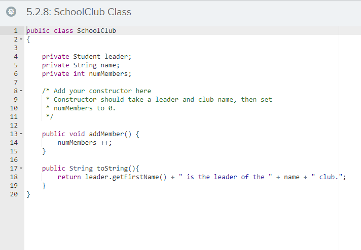 Solved Exercise 5.2.8: SchoolClub Class 5 points Let's Go! | Chegg.com Solved Exercise 5.2.8: SchoolClub Class 5 points Let's Go! | Chegg.com