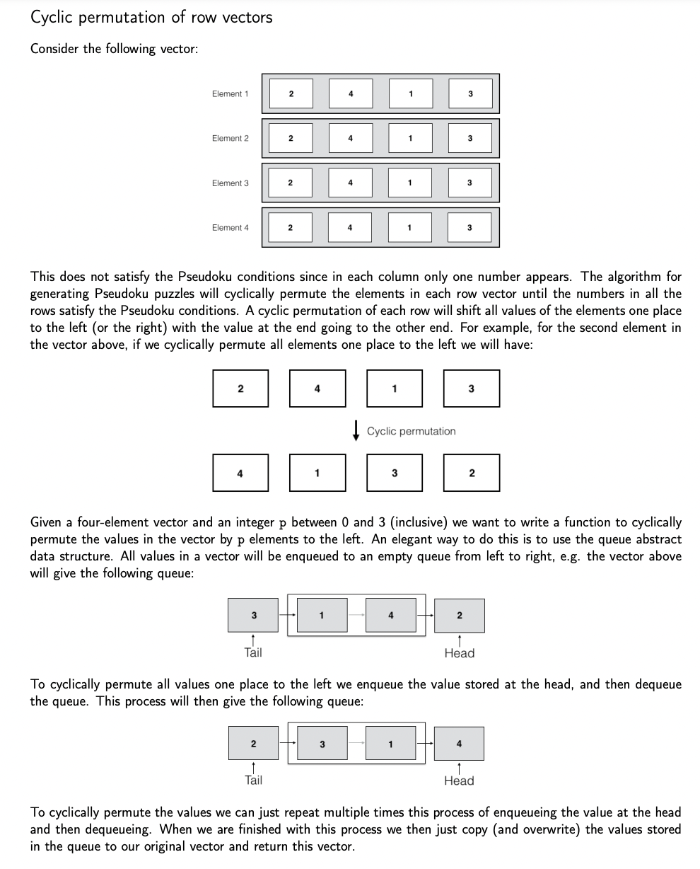 Solved Cyclic permutation of row vectors Consider the | Chegg.com