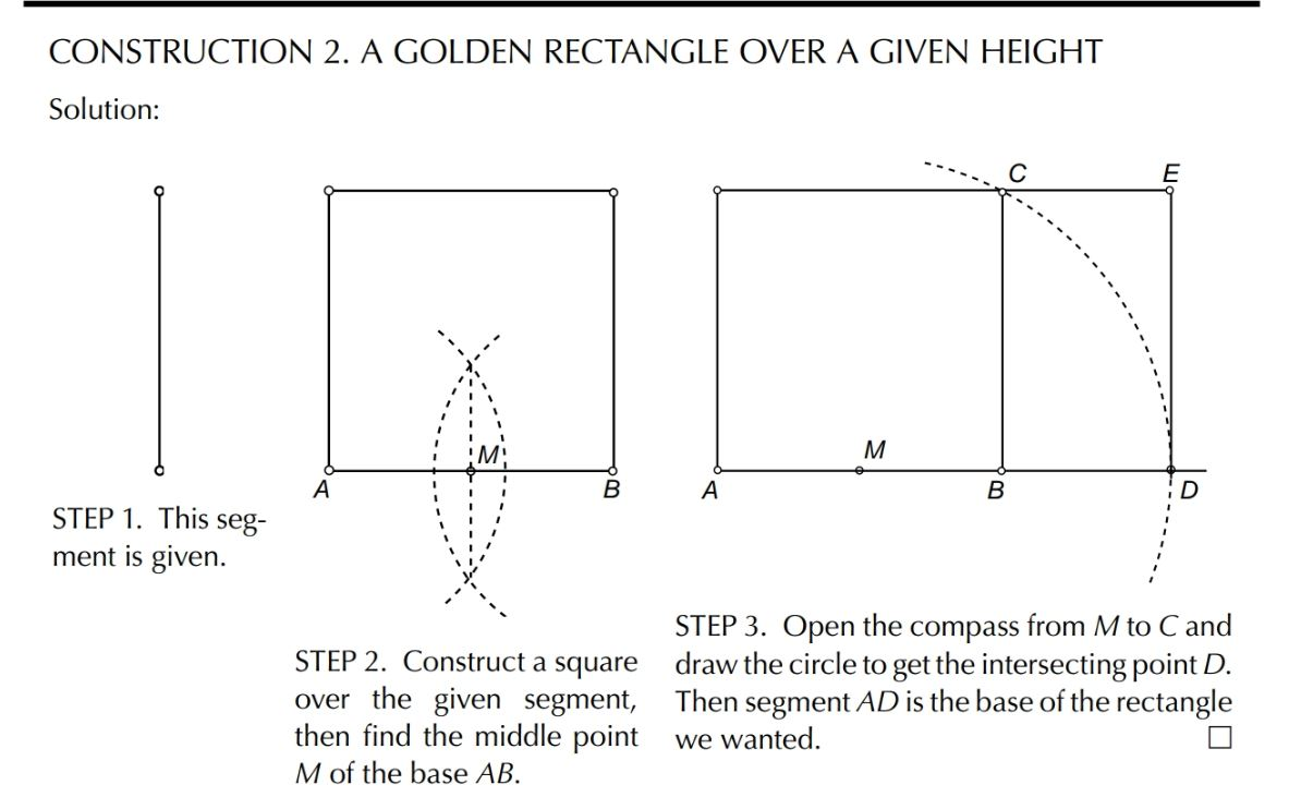 CONSTRUCTION 2. A GOLDEN RECTANGLE OVER A GIVEN | Chegg.com