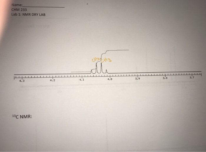 Solved Name: CHM 233 Lab 1: NMR DRY LAB Directions: In each | Chegg.com