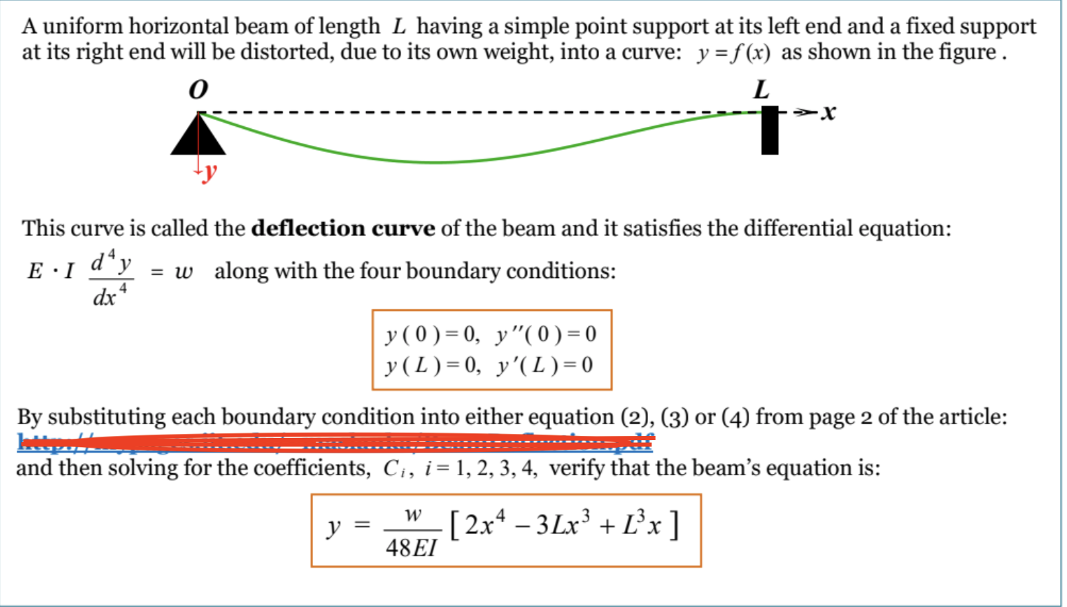 Solved A uniform horizontal beam of length L having a simple | Chegg.com