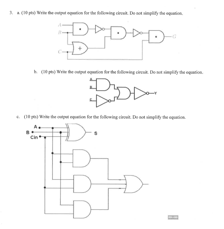 Solved a. (10 pts) Write the output equation for the | Chegg.com