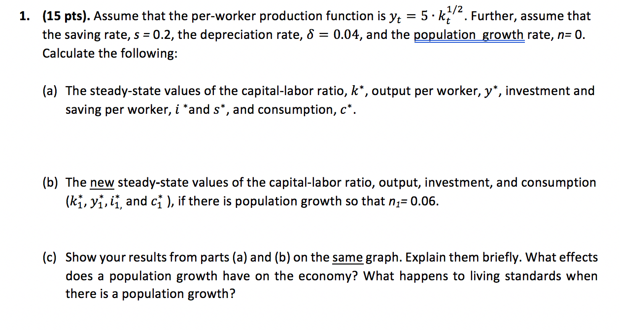 Solved 1. (15 pts). Assume that the per-worker production | Chegg.com