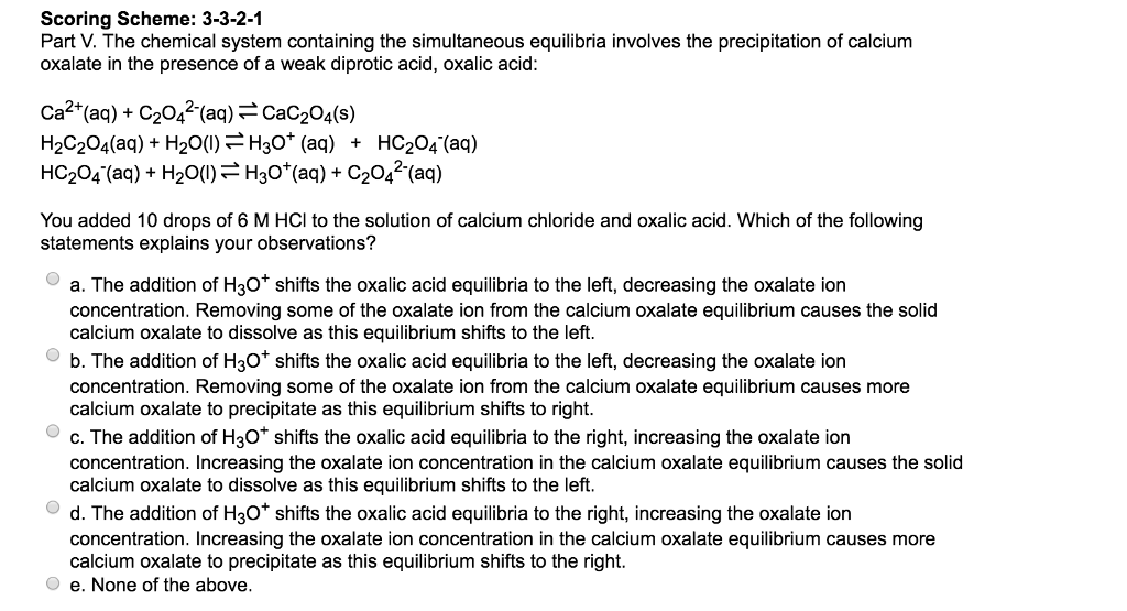 Solved Scoring Scheme: 3-3-2-1 Part V. The chemical system | Chegg.com