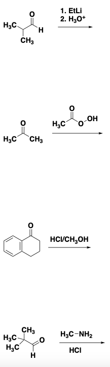 Solved 1. EtLi 2. H3O+ HCl/CH3OH | Chegg.com