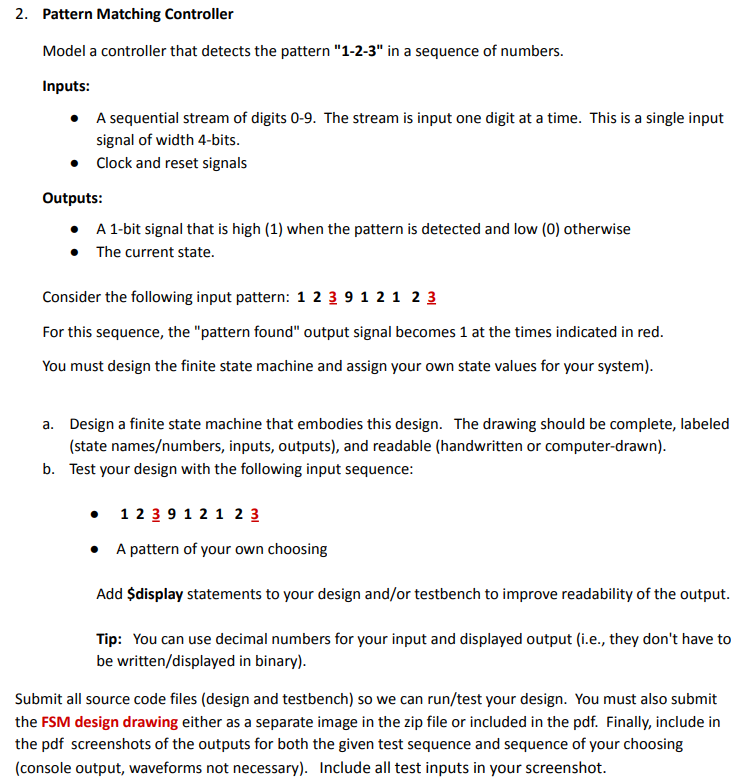 Pattern Matching ControllerModel a controller that | Chegg.com Pattern Matching ControllerModel a controller that | Chegg.com