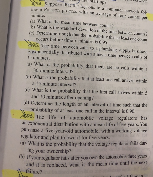 Solved betWeen es arter start-up? 94. Suppose tha e log-ons | Chegg.com