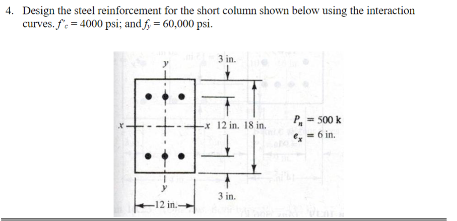 Solved 4. Design the steel reinforcement for the short | Chegg.com