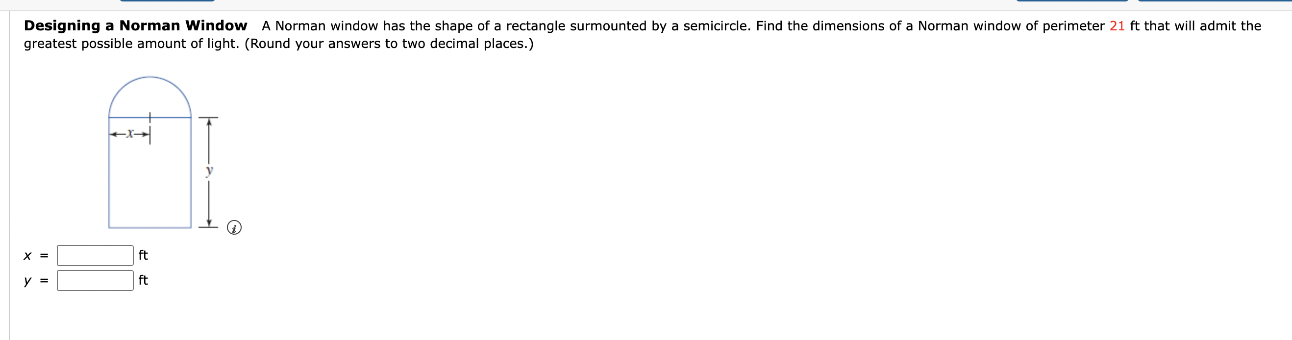 Solved A Norman window has the shape of a rectangle | Chegg.com