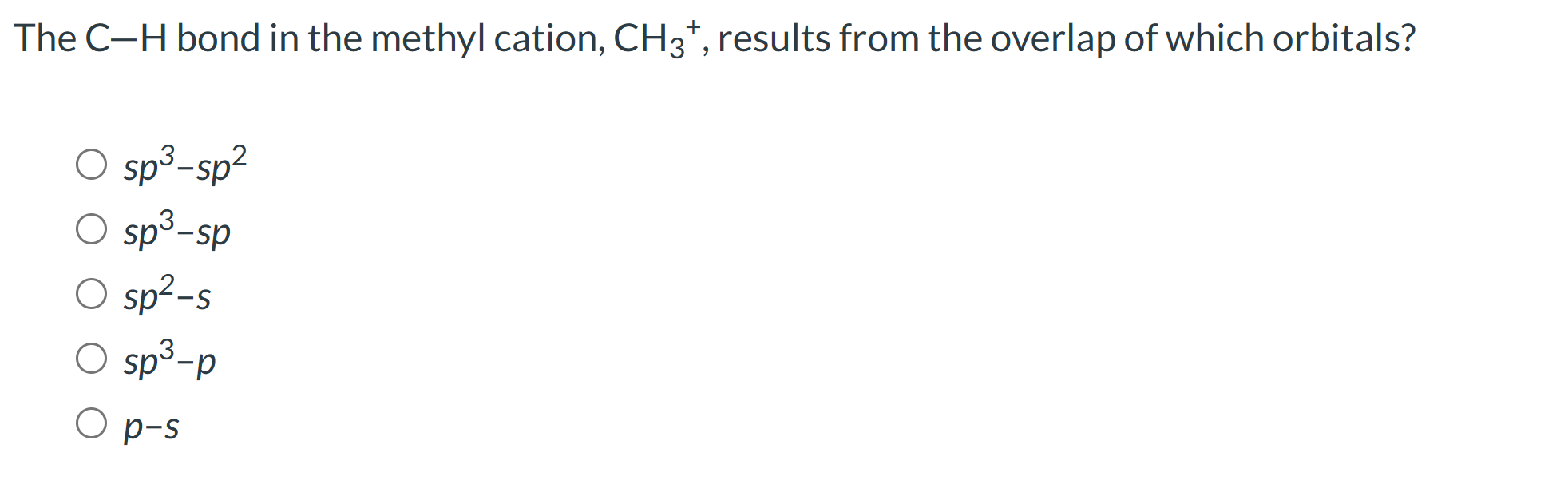 Solved The C-H ﻿bond in the methyl cation, CH3+, ﻿results | Chegg.com