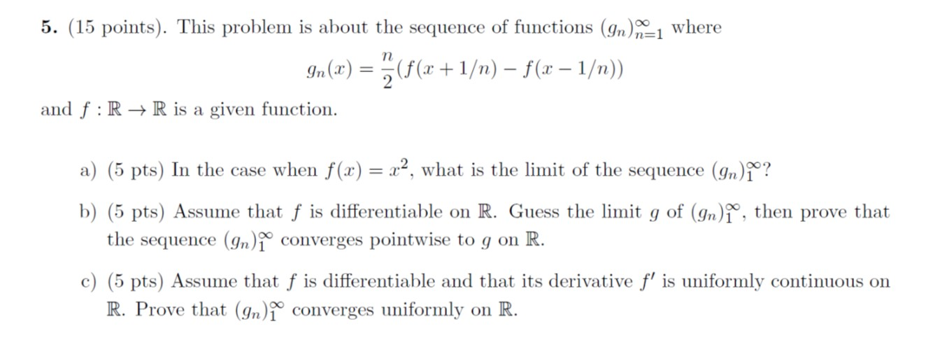 Solved It is a real analysis problem from | Chegg.com