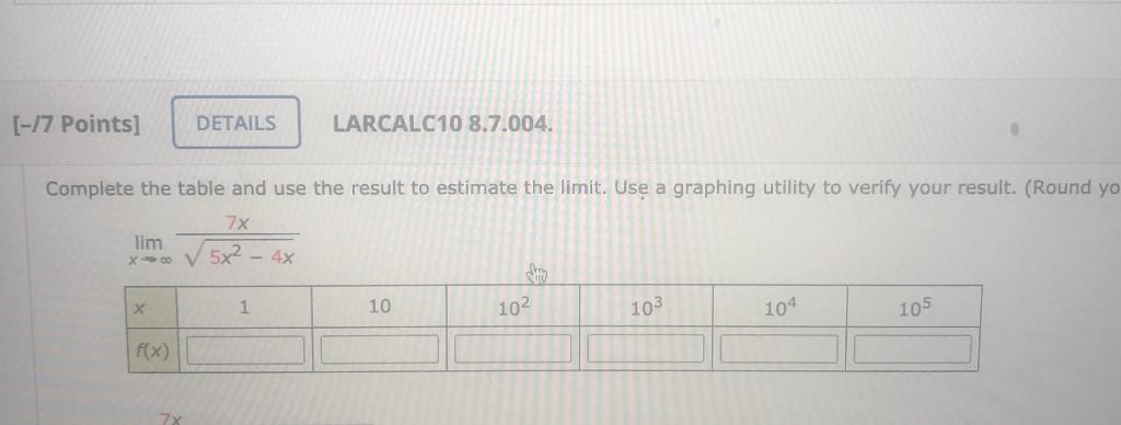 Solved [-17 Points] DETAILS LARCALC10 8.7.004. Complete the | Chegg.com