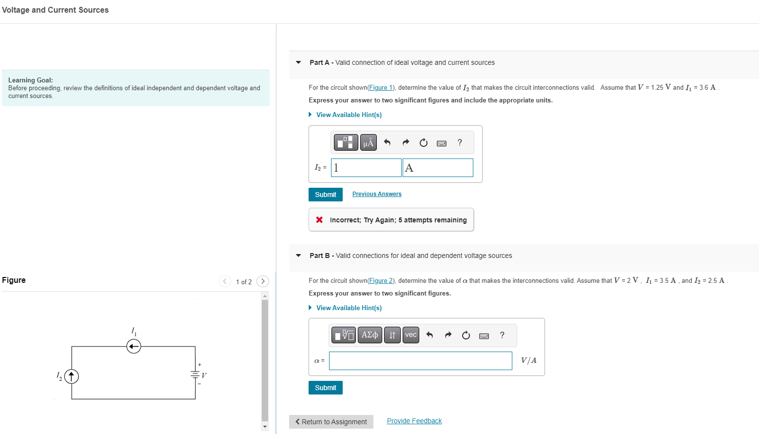 Solved Voltage and Current Sources - Part A - Valid | Chegg.com