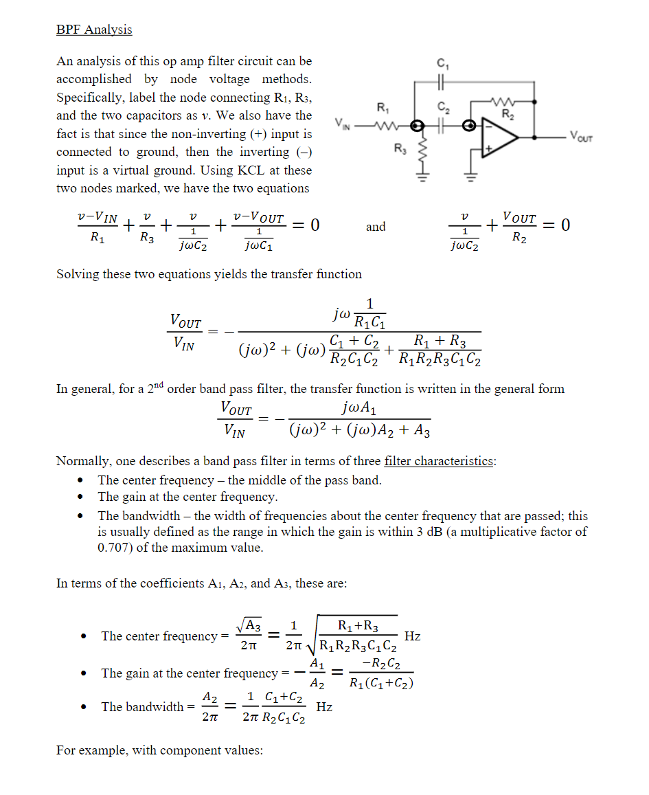 Solved Objectives Use an op amp in a filter circuit | Chegg.com