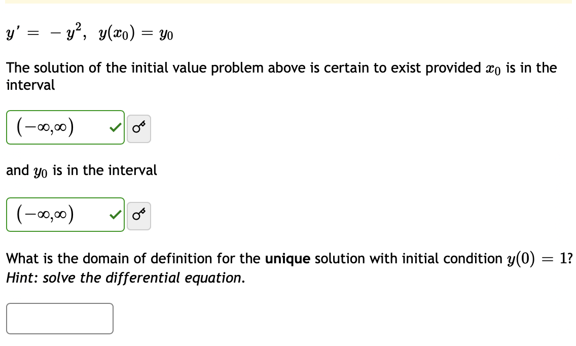 Solved y′=−y2,y(x0)=y0 The solution of the initial value | Chegg.com