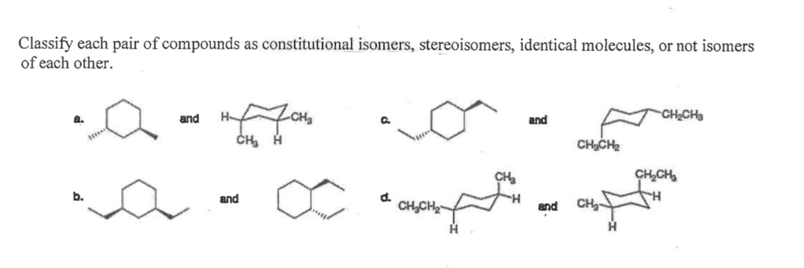 Solved Classify each pair of compounds as constitutional | Chegg.com