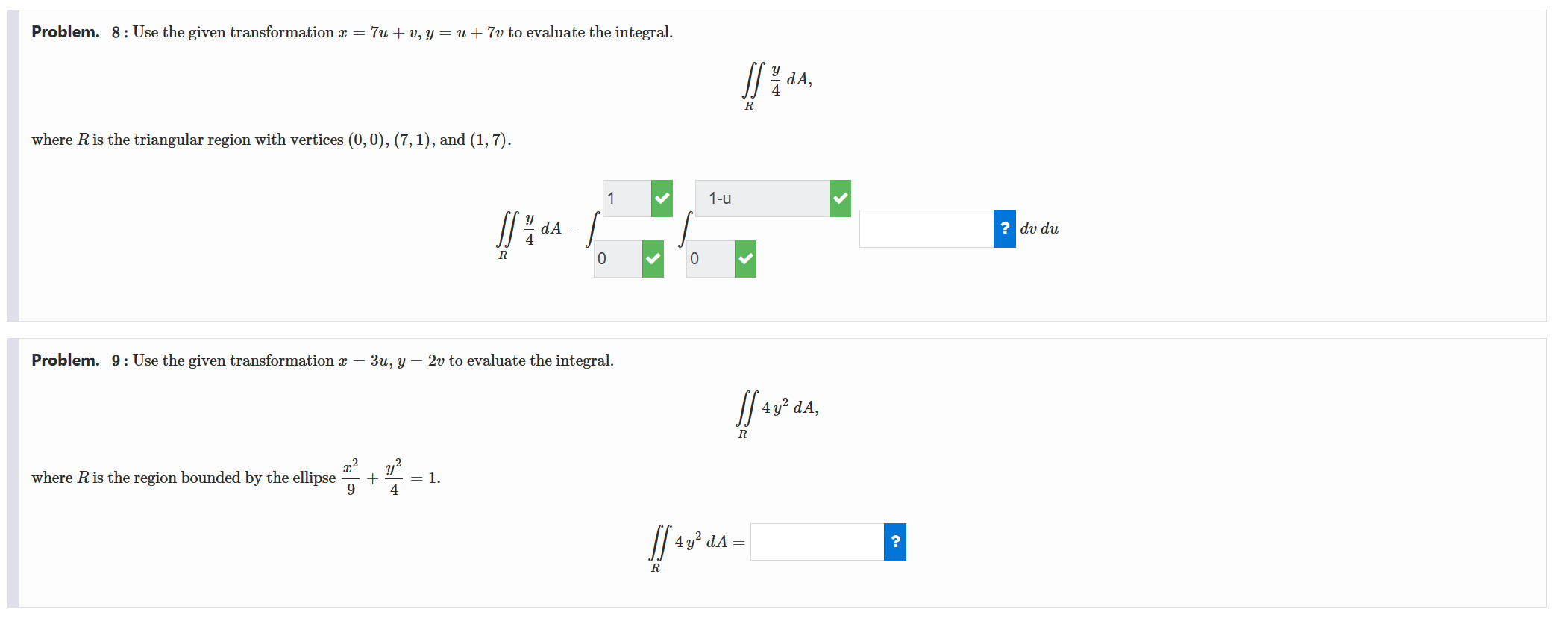Solved Problem. 8: Use the given transformation | Chegg.com
