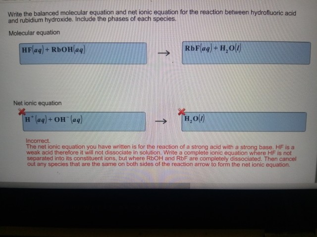 Solved Write the balanced molecular equation and net ionic | Chegg.com Solved Write the balanced molecular equation and net ionic | Chegg.com