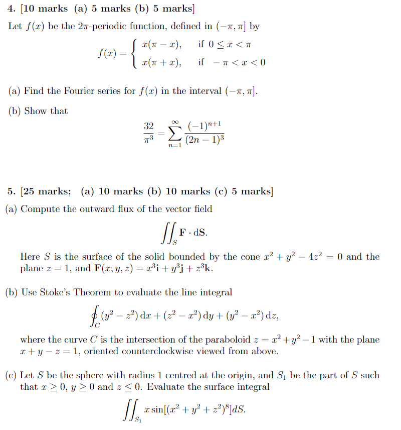 Solved . 4. [10 marks (a) 5 marks (b) 5 marks] Let f(t) be | Chegg.com