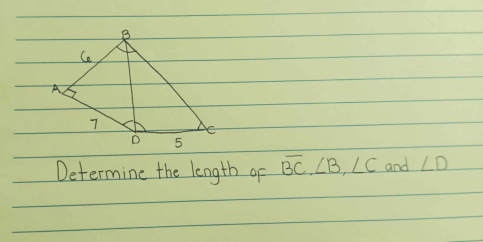 Solved Determine the length of line BC, as well as the | Chegg.com