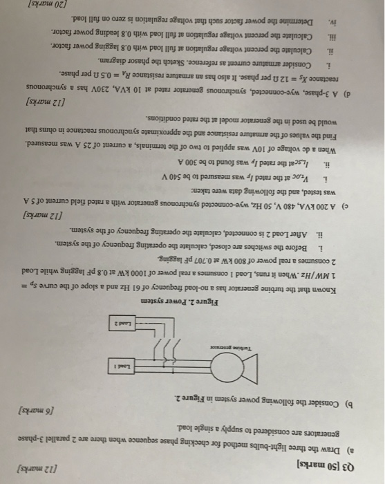 [12 marks a) Draw the three light-bulbs method for | Chegg.com