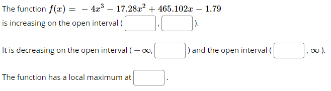 Solved The function f(x) = 5x + 6x has one local minimum and | Chegg.com