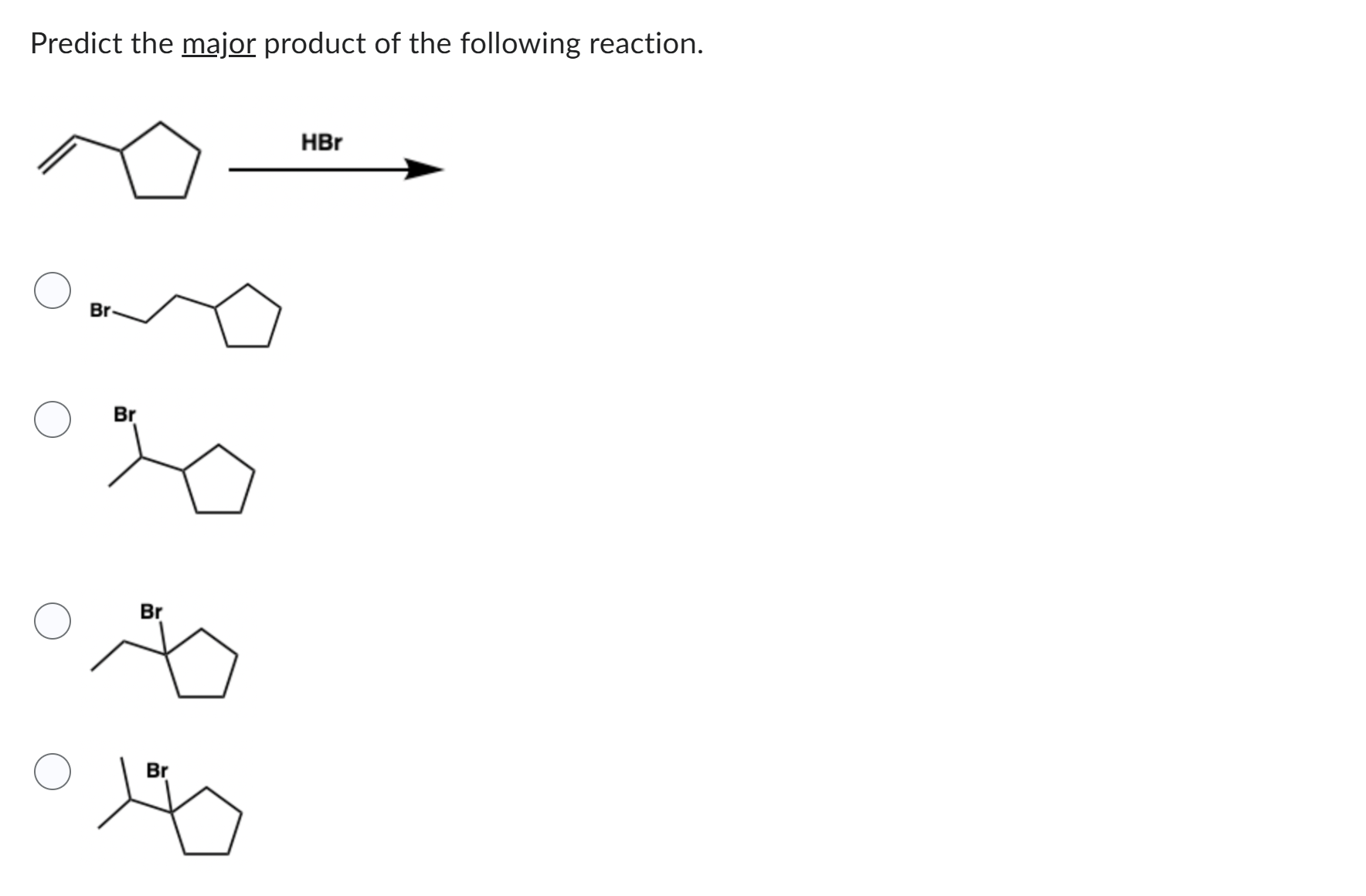 Solved Predict the major product of the following reaction. | Chegg.com