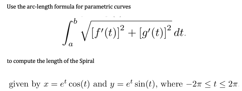 Solved Use the arc-length formula for parametric curves .b 2 | Chegg.com