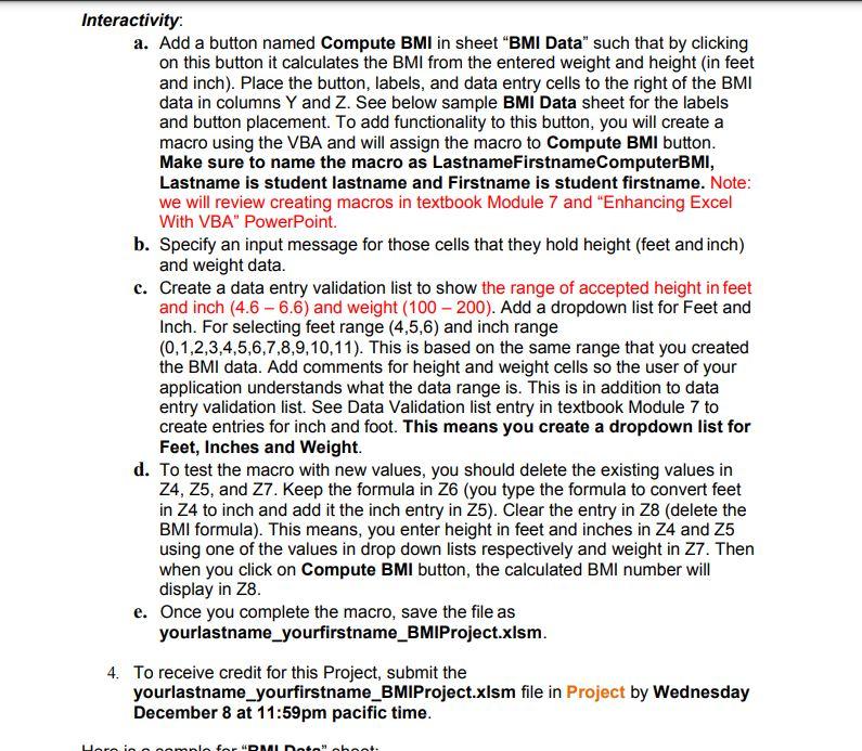 Solved CIS30 Class Project: Computing BMI 11/1/21 Due | Chegg.com