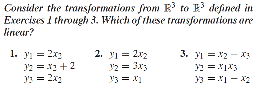 Solved Consider the transformations from R3 to R3 defined in | Chegg.com