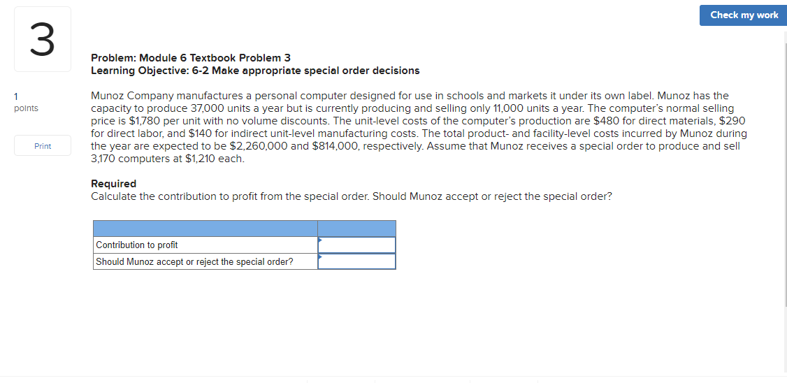 Solved Problem: Module 6 Textbook Problem 3 Learning | Chegg.com