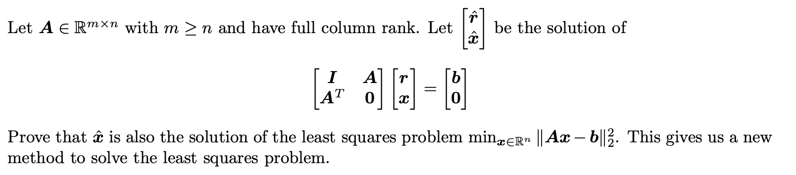 Let A € Rmxn with m > n and have full column rank. | Chegg.com