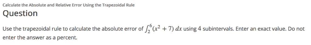 Solved Calculate the Absolute and Relative Error Using the | Chegg.com