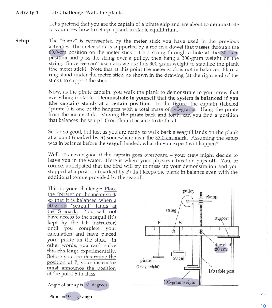 Solved Activity 4 Lab Challenge: Walk the plank. Setup Let's | Chegg.com