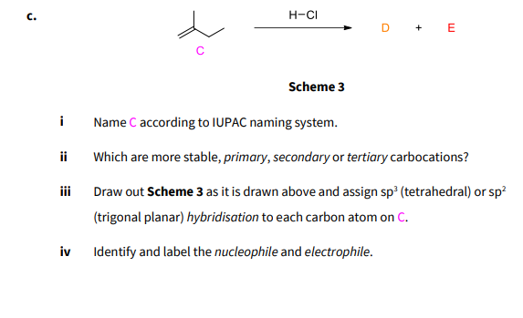 Solved Scheme 3 i Name C according to IUPAC naming system. | Chegg.com