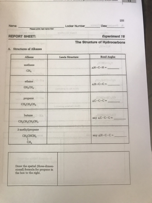 Solved 255 Name Locker Number Dete REPORT SHEET: Experiment | Chegg.com