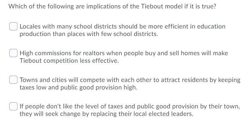 Solved Which of the following are implications of the | Chegg.com