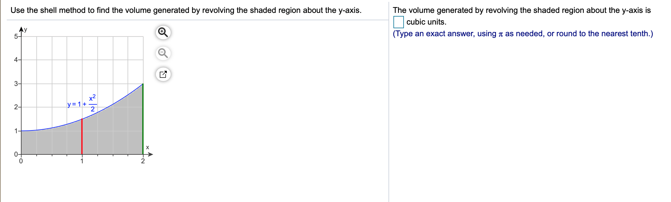 Solved Use the shell method to find the volume generated by | Chegg.com