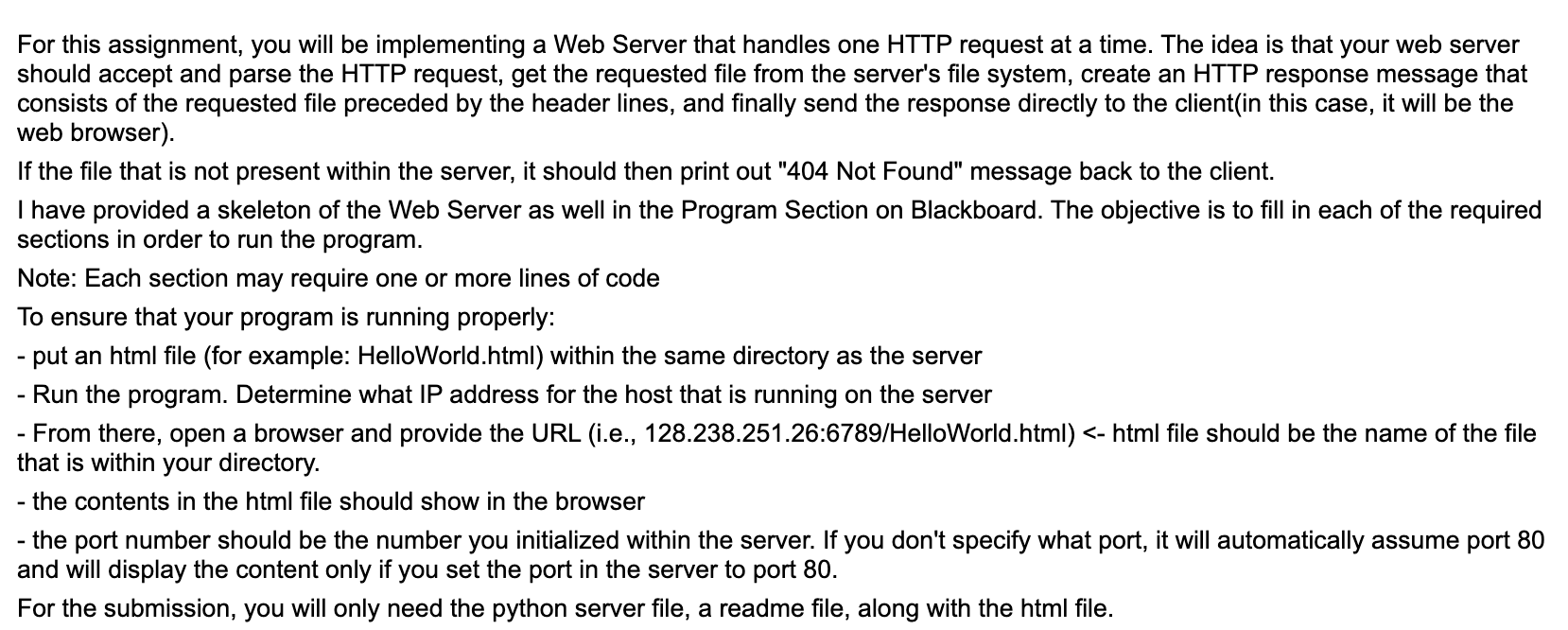 Solved SKELETON OF WEB SERVER BELOW: #import socket | Chegg.com
