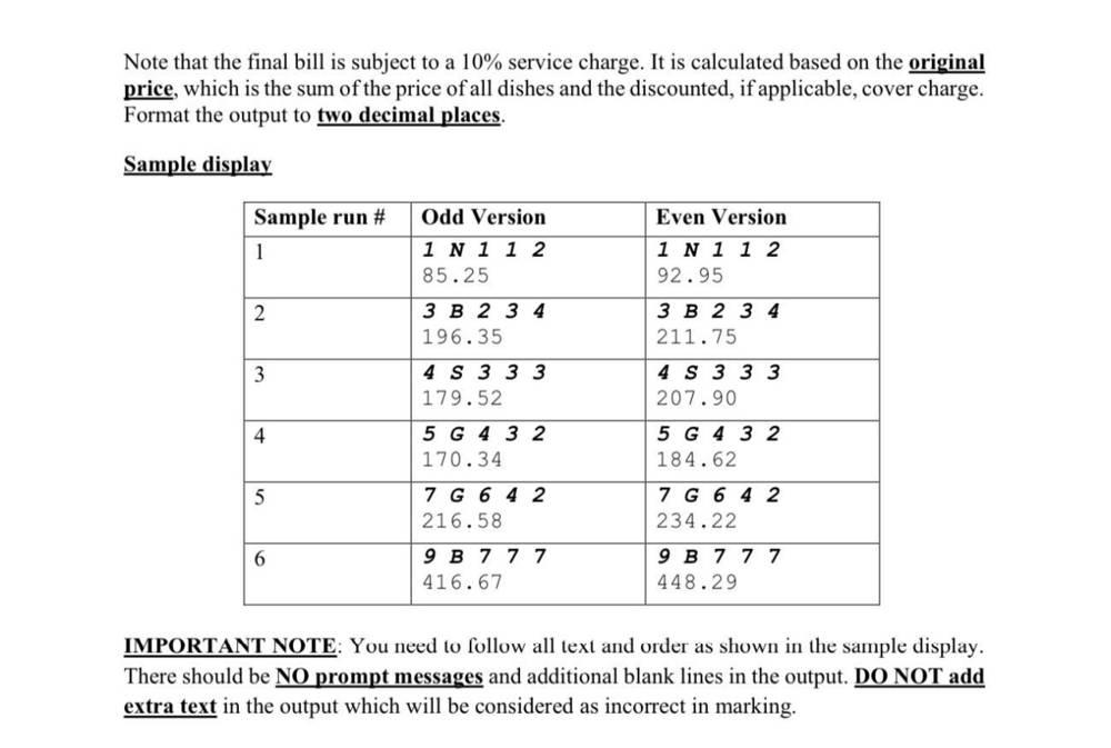 Solved Question 1(30%) Write a program for calculating the | Chegg.com
