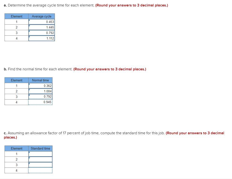 A time study was conducted on a job that contains | Chegg.com