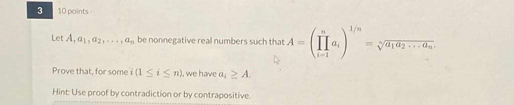 Let A,a1,a2,…,an be nonnegative real numbers such | Chegg.com