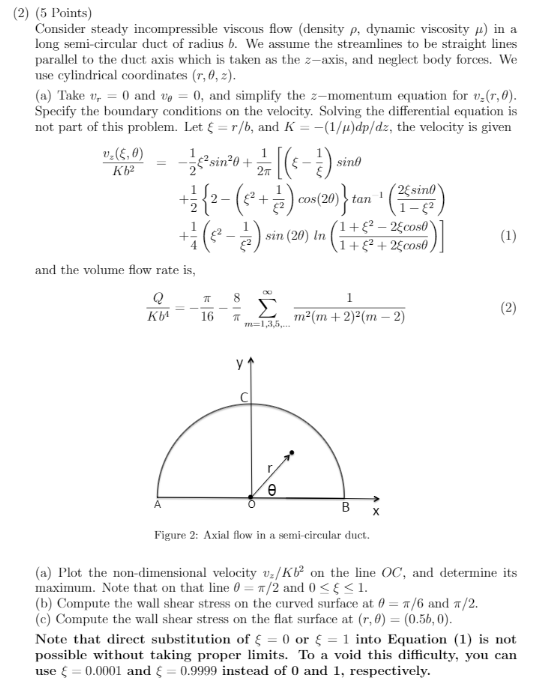 (2) (5 Points) Consider steady incompressible viscous | Chegg.com