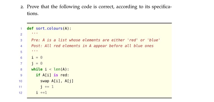 Solved 2. Prove that the following code is correct, | Chegg.com