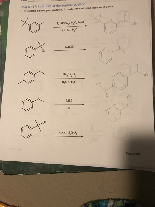 Solved Chapter 17: Reactions at the Benzylic position 1. | Chegg.com