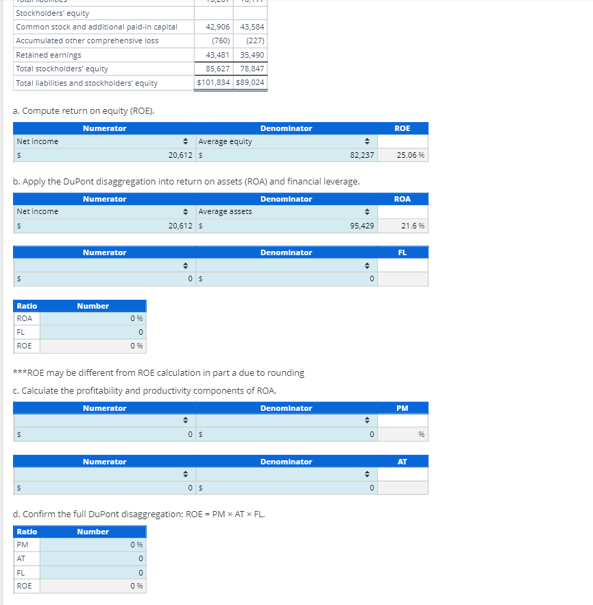Solved Compute the DuPont Disaggregation of ROE Refer to the | Chegg.com