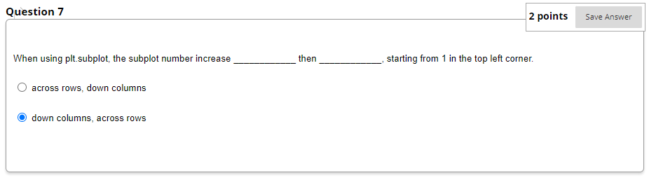 Solved When using plt.subplot, the subplot number increase | Chegg.com