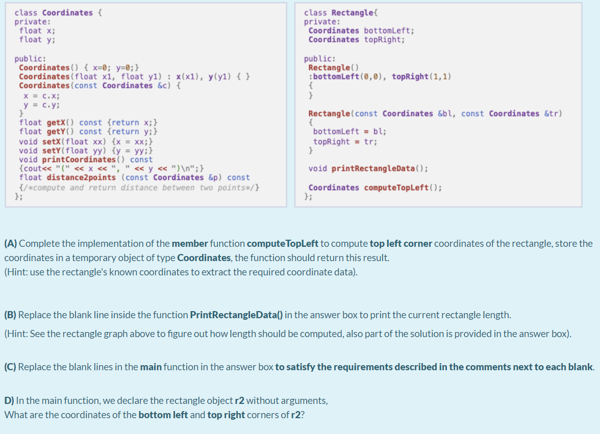 Solved Composition: Consider the class Coordinates (used to | Chegg.com